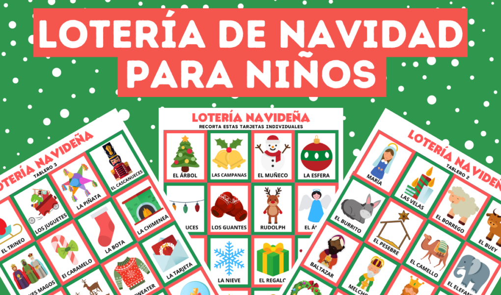 Lotería de Navidad para niños. Imprimible gratis. - Poder Mamá