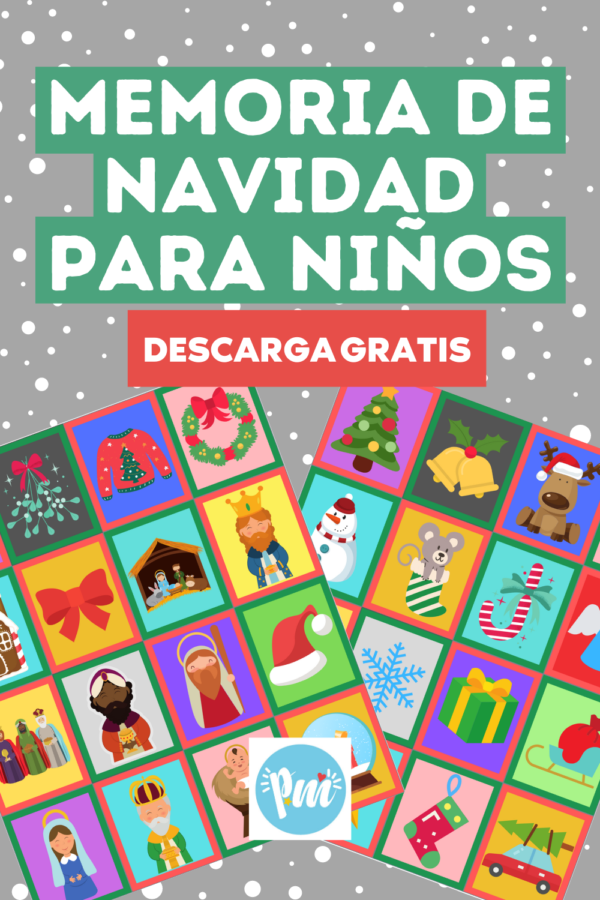 Memoria de Navidad para niños. Imprimible gratis. - Poder Mamá