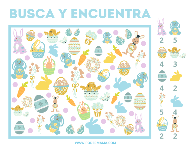 Actividades de Pascua para niños. Imprimible gratis. - Poder Mamá