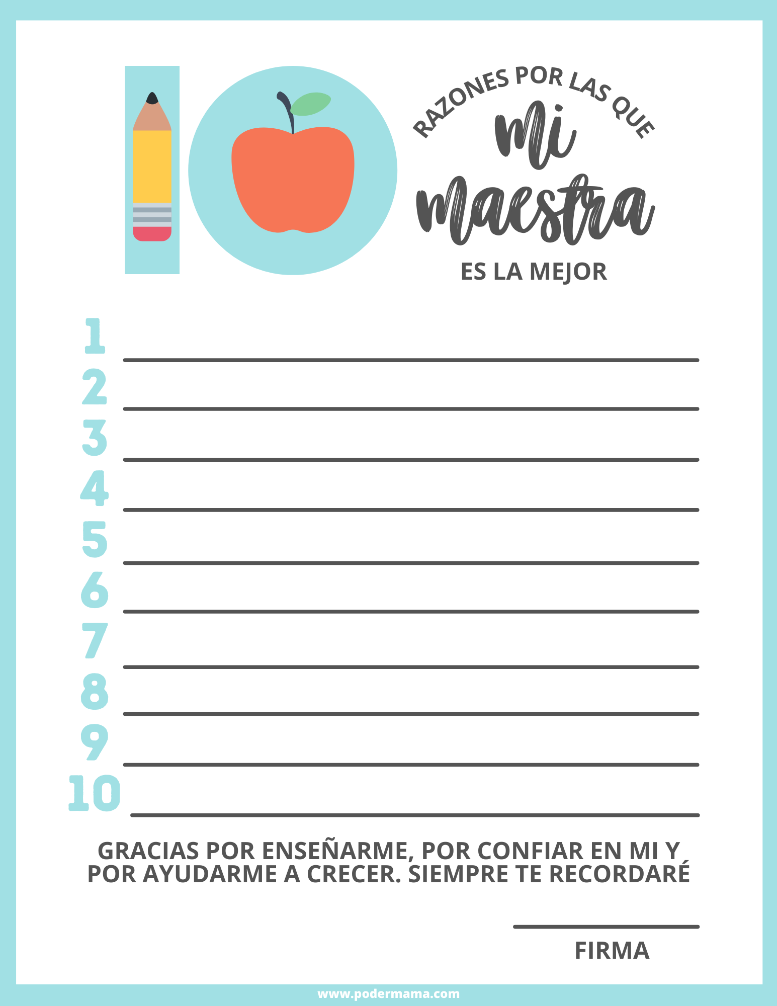 Detalles de agradecimiento para maestros. Imprimibles gratis.