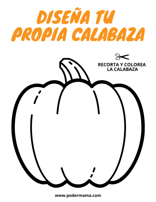Calabaza de Halloween imprimible para niños. - Poder Mamá