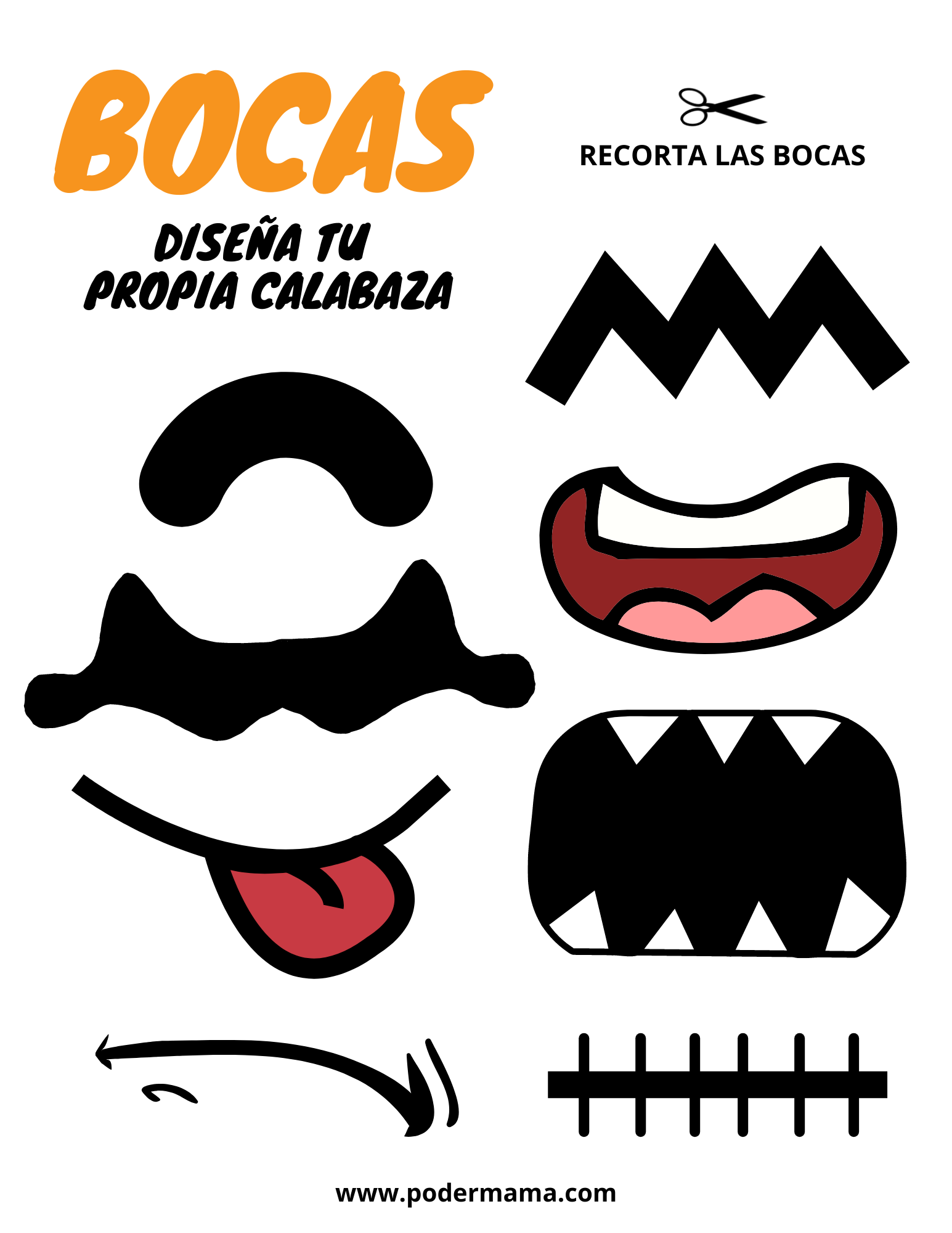 Calabaza de Halloween imprimible para niños. - Poder Mamá