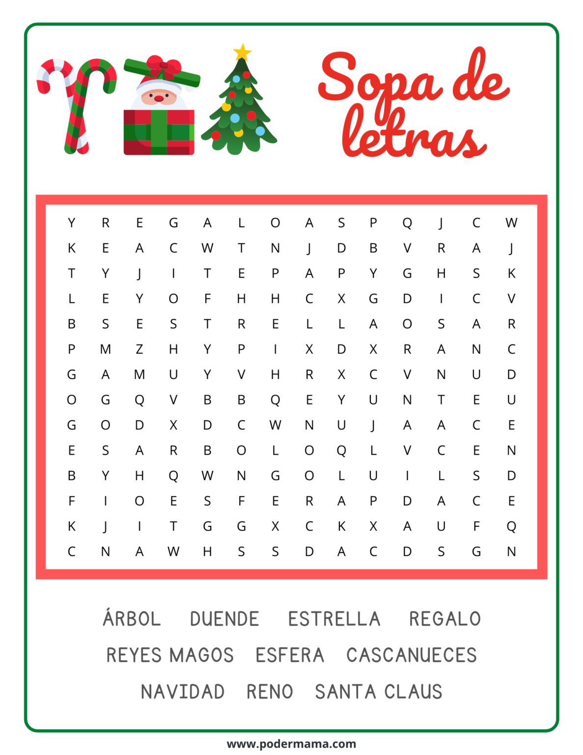 Actividades de Navidad para niños. Imprimibles gratis. - Poder Mamá