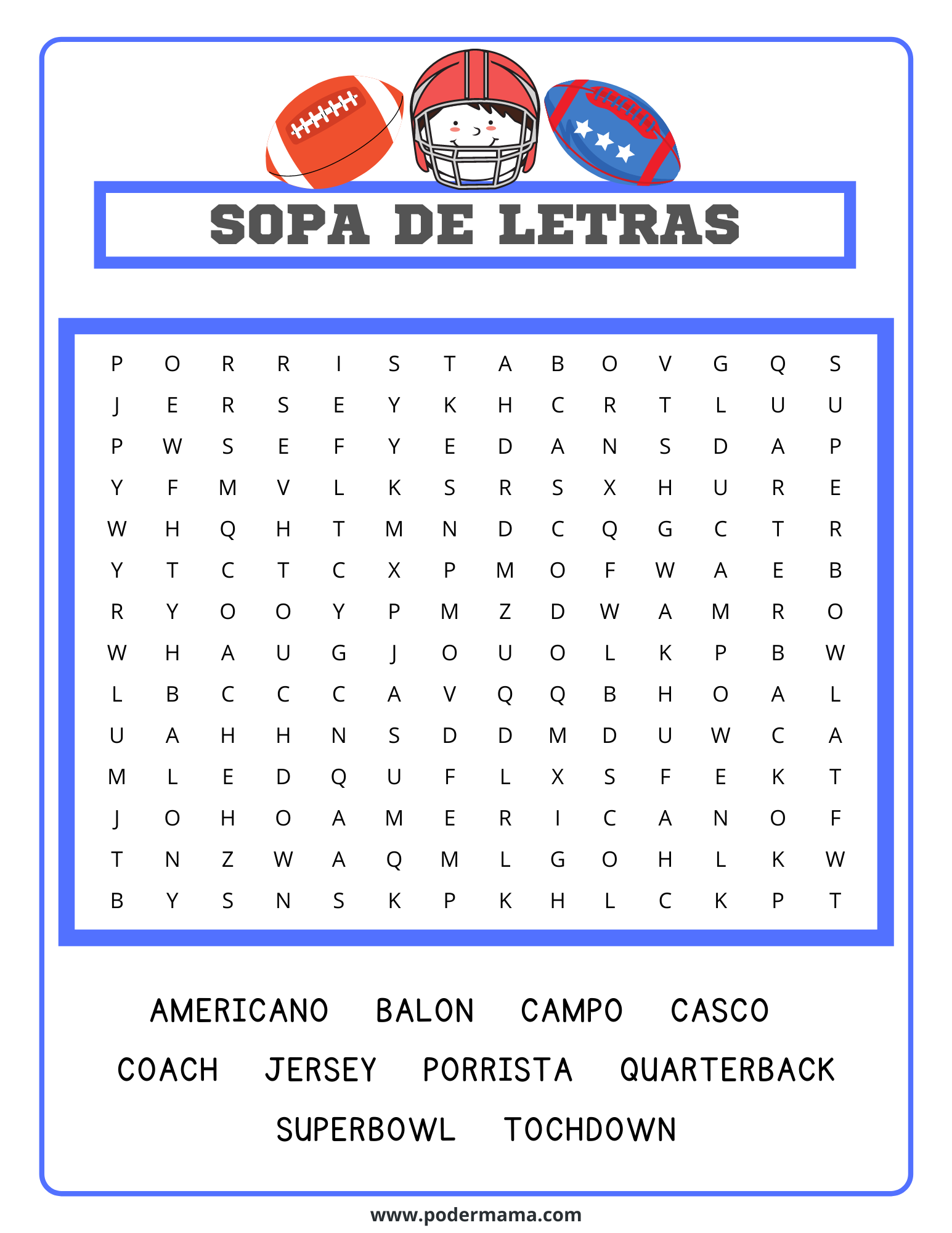 Actividades del Super Bowl para niños. - Poder Mamá