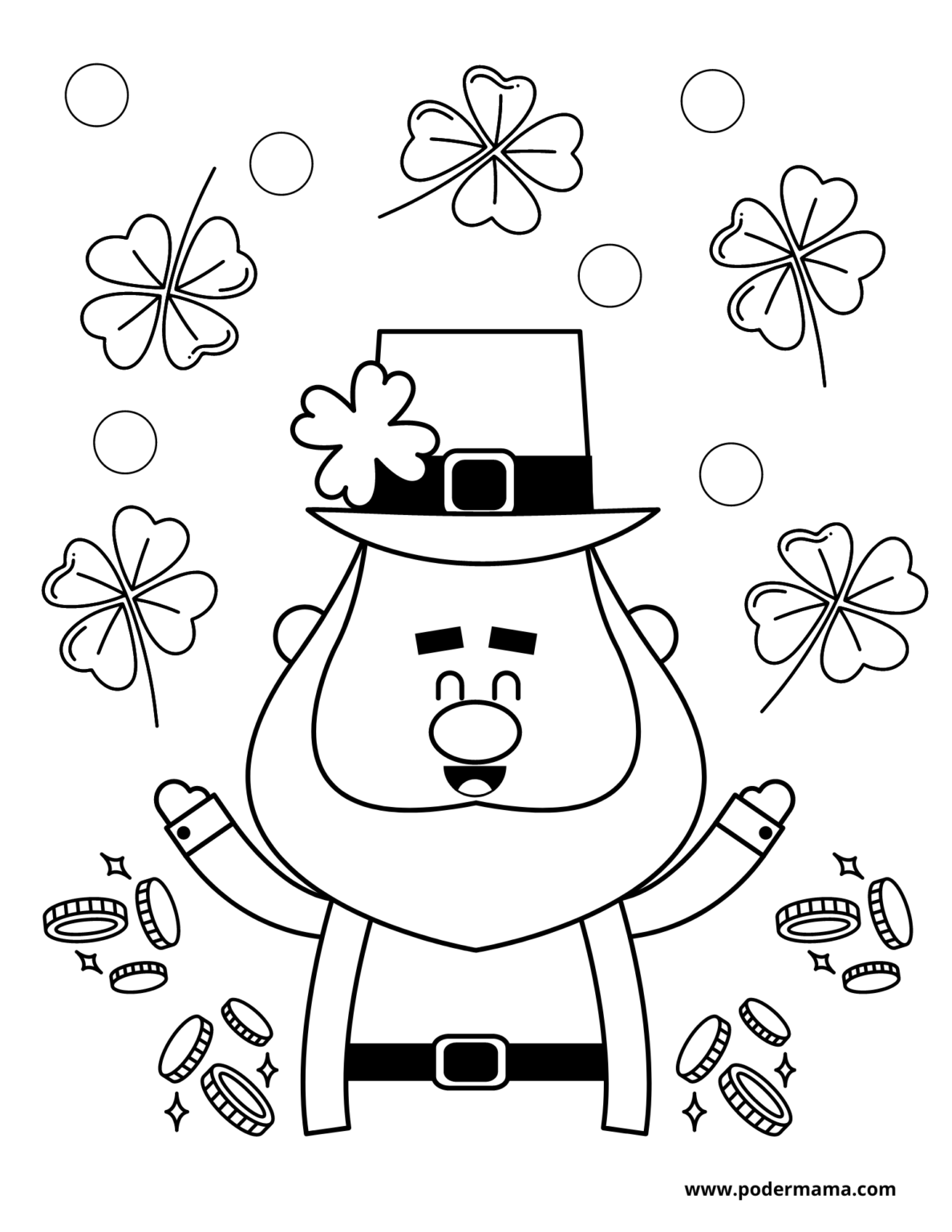 Dibujos de San Patricio para imprimir y colorear. - Poder Mamá