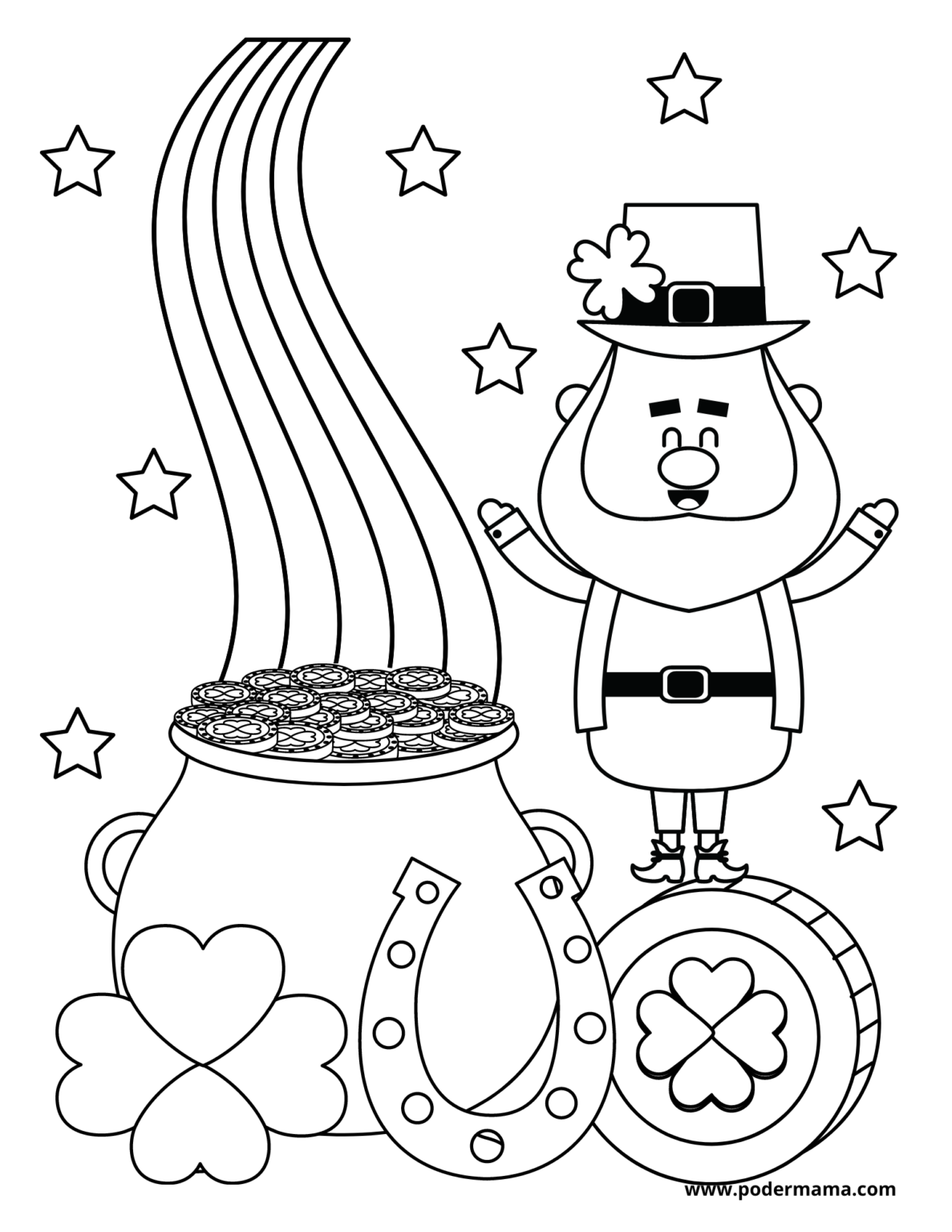 Dibujos de San Patricio para imprimir y colorear. - Poder Mamá