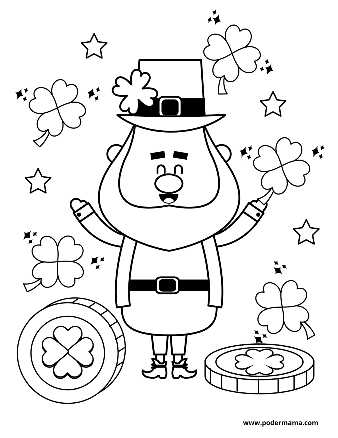 Dibujos de San Patricio para imprimir y colorear. - Poder Mamá