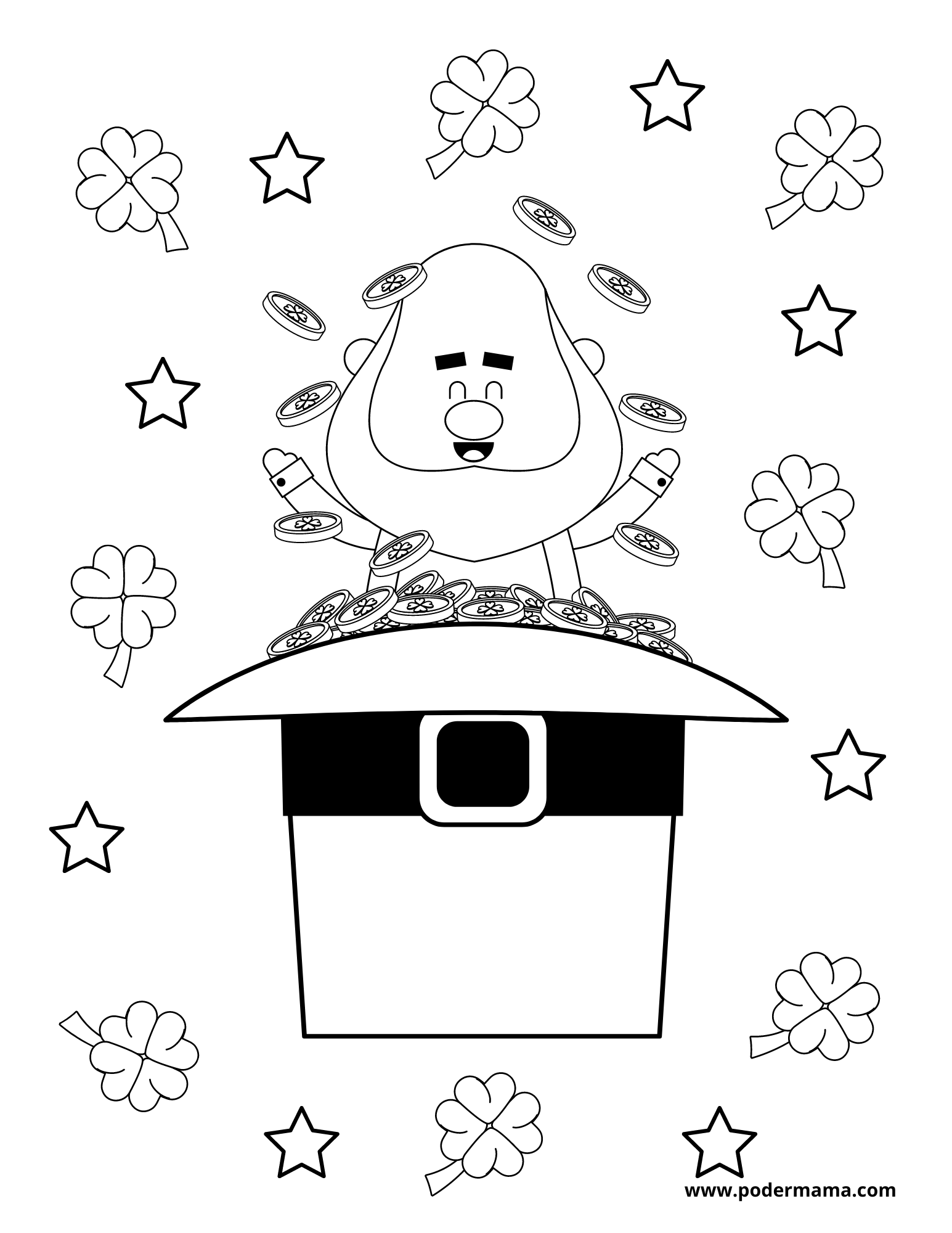 Dibujos de San Patricio para imprimir y colorear. - Poder Mamá