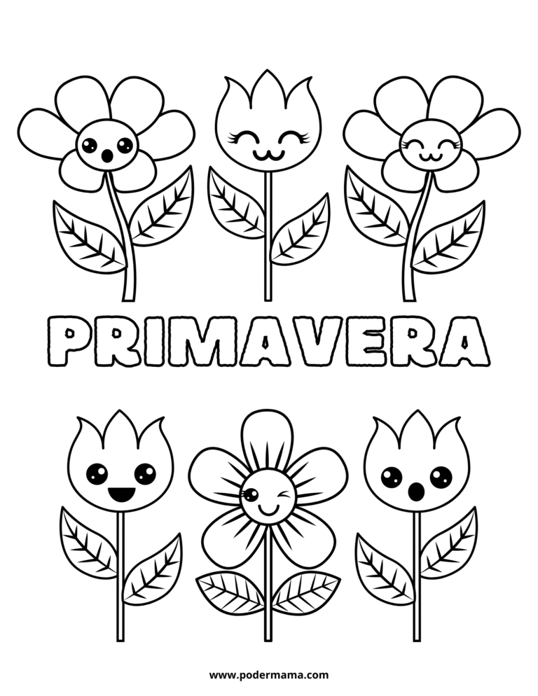 Dibujos de primavera para imprimir y colorear - Poder Mamá