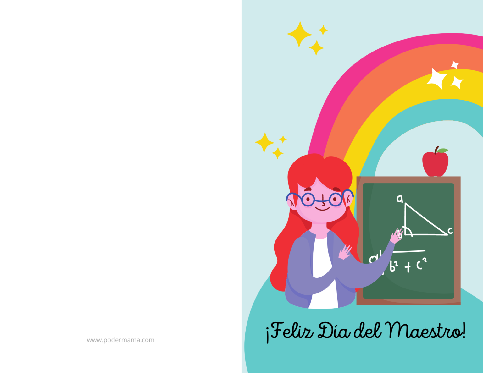 Tarjetas Del Día Del Maestro Para Imprimir Poder Mamá