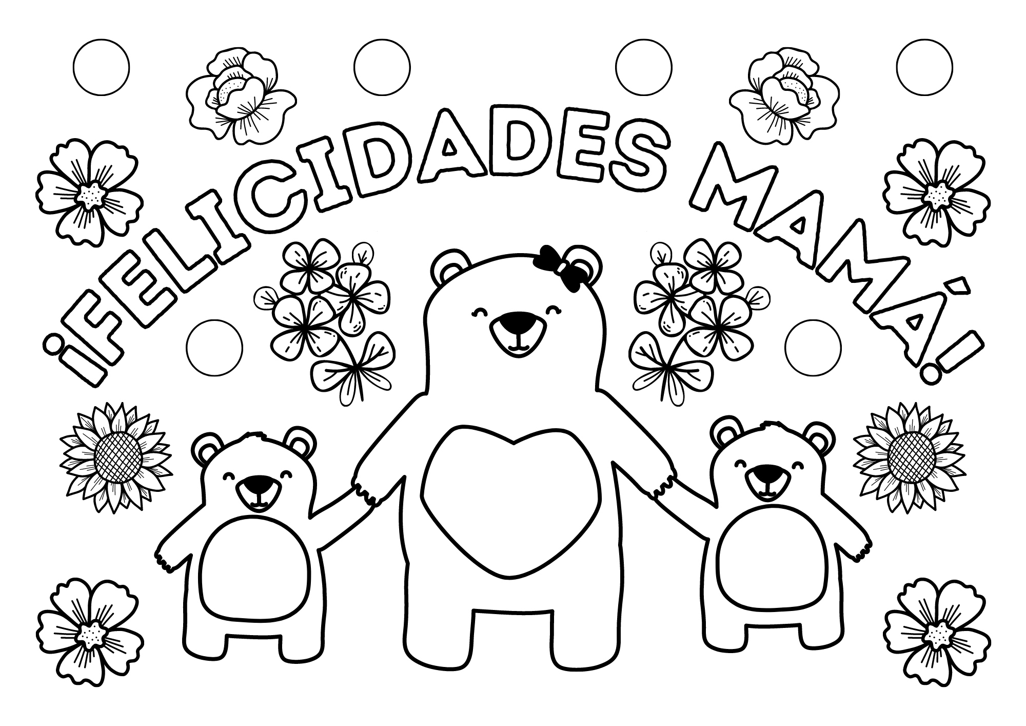 Dibujos del Día de las Madres para colorear. - Poder Mamá