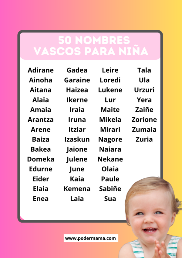 50 Hermosos nombres vascos para niña. - Poder Mamá