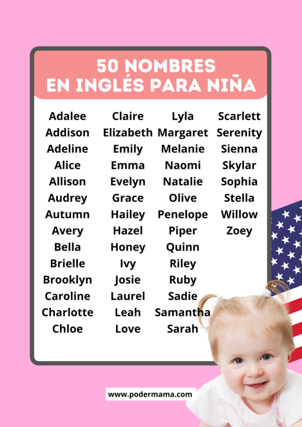 50 Nombres en Inglés para niña. - Poder Mamá