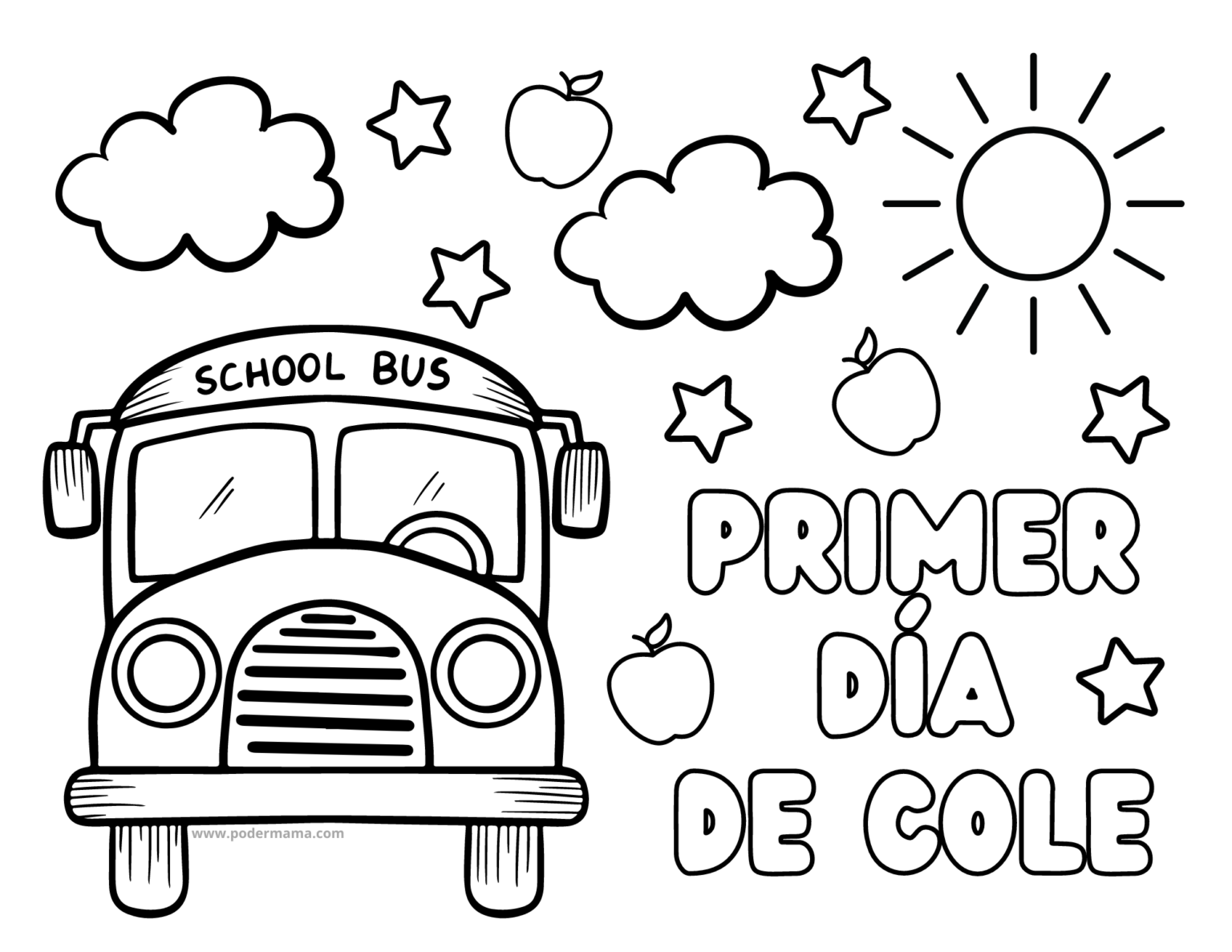 Dibujos del Regreso a Clases para colorear. - Poder Mamá