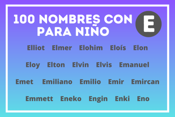 100 Nombres con E para niño, origen y significado. - Poder Mamá